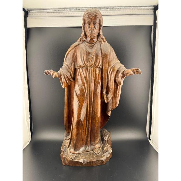 Unknown | Other | Antique German Carved Wood Jesus Statue | Poshmark